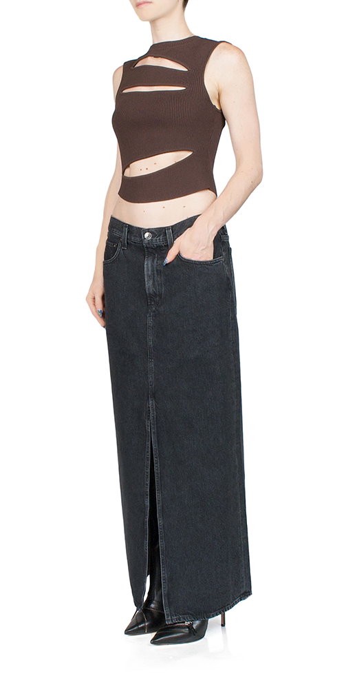AGOLDE Leif Long Denim Skirt | Maison Rogue