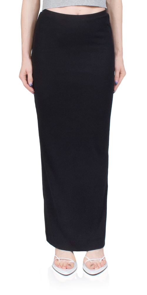 ETERNE Emma Butter Rib Skirt Black | Maison Rogue
