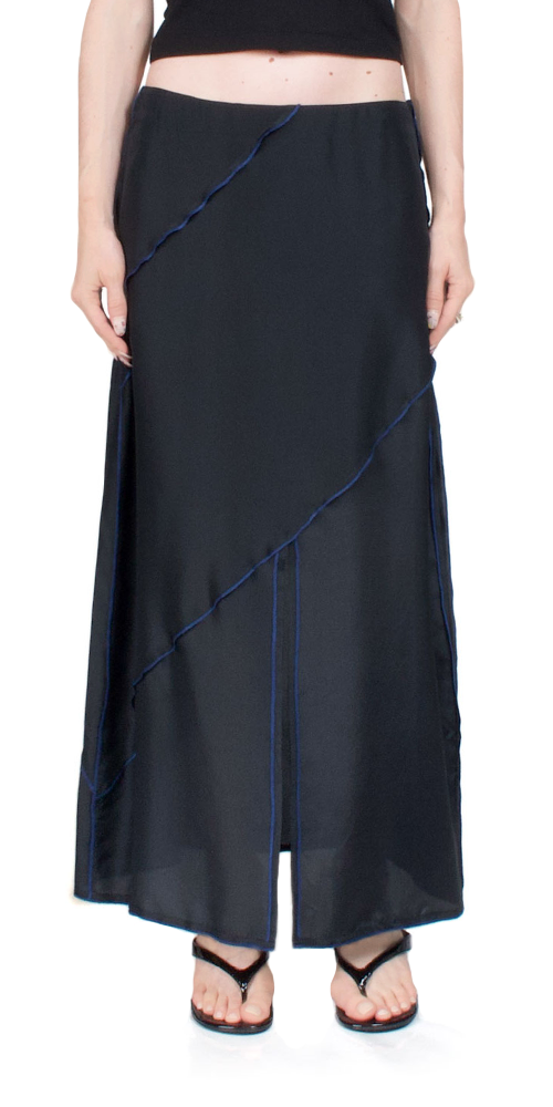 6397 Deconstructed Midi Skirt Black | Maison Rogue