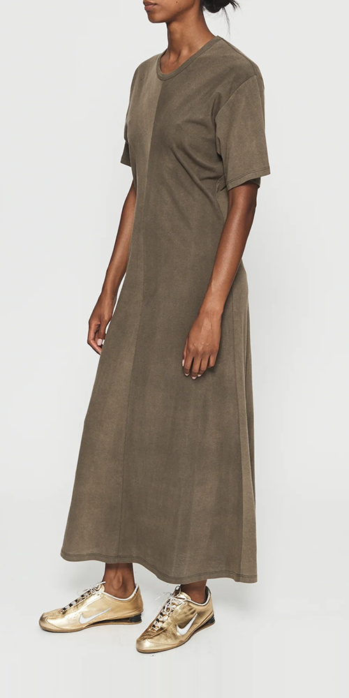 6397 Sunbleached Draped Dress Army | Maison Rogue