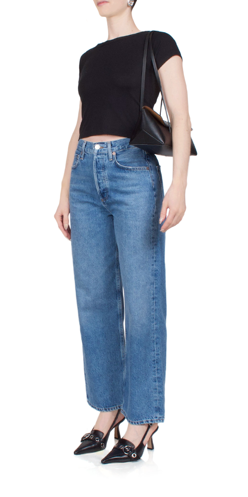 AGOLDE Ren High Rise Wide Leg Jean Shrine | Maison Rogue