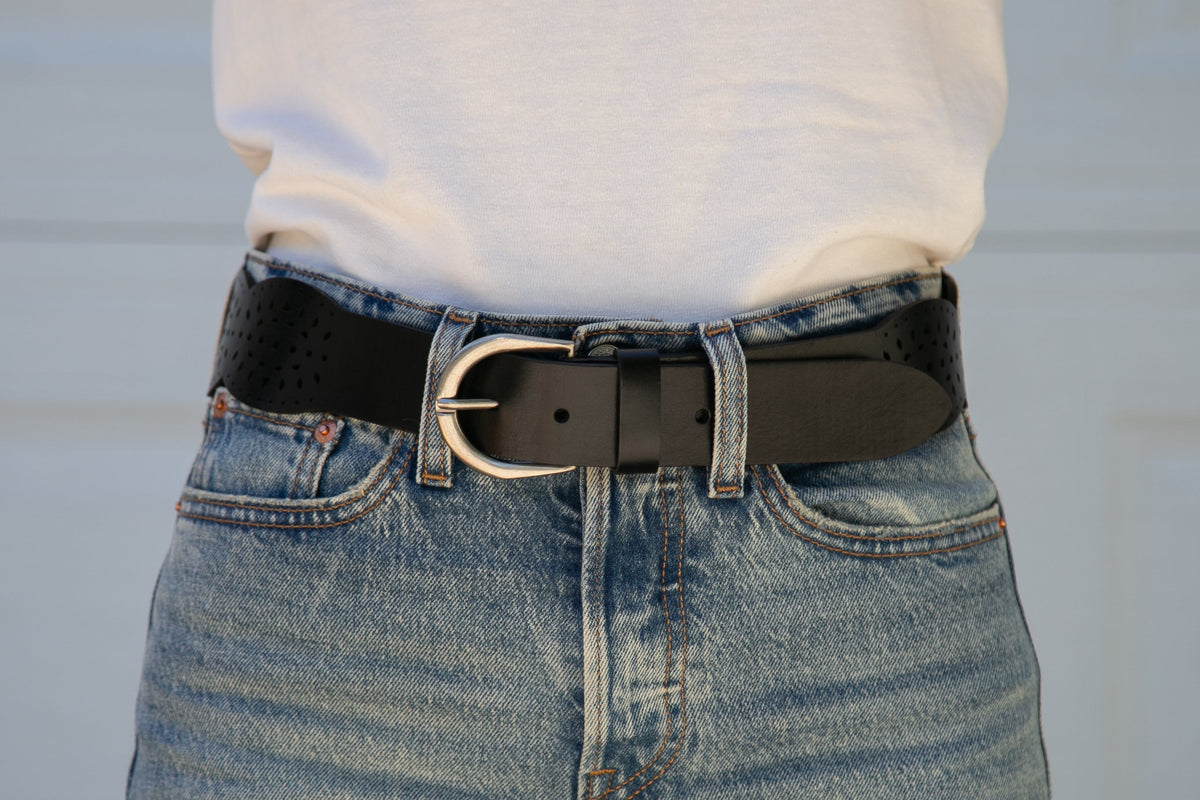 WYETH Ada Leather Belt Black | Maison Rogue