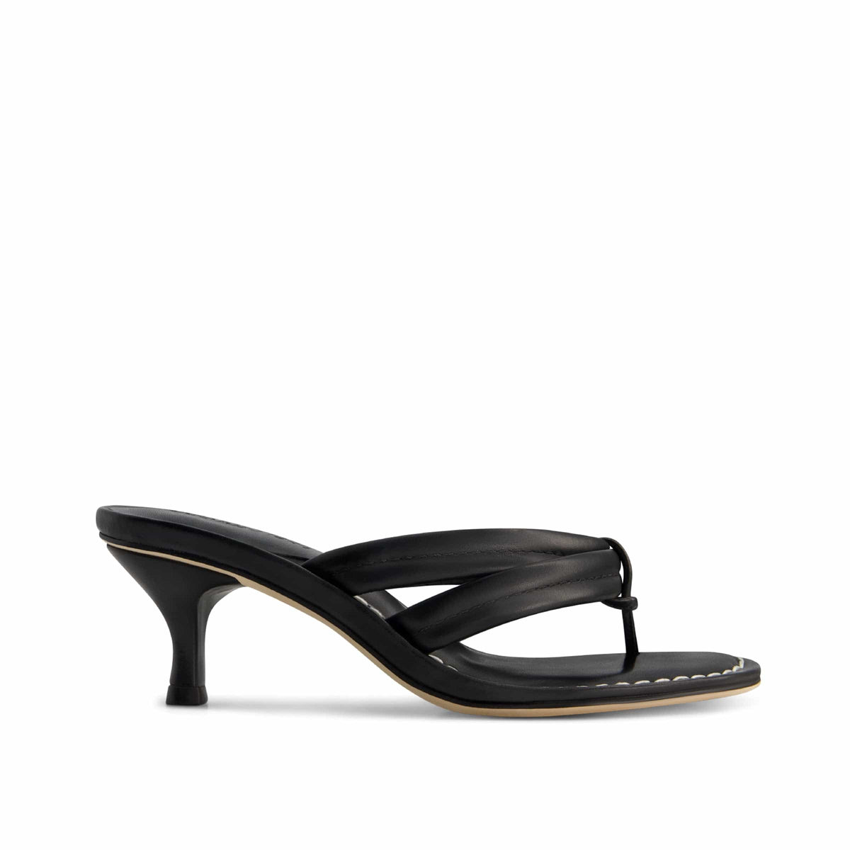 BERNARDO 1946 Miami 55 Kitten Heel Sandal Black | Maison Rogue